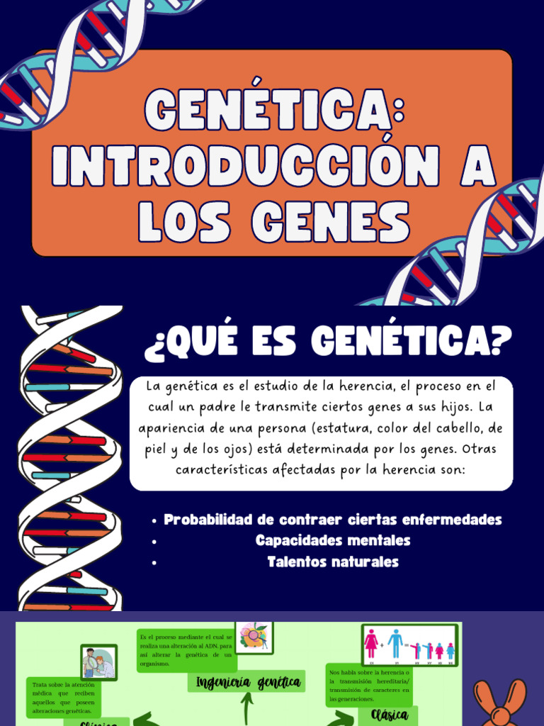 Genetics and Genes Science Presentation in Blue Orange Flat Graphic ...