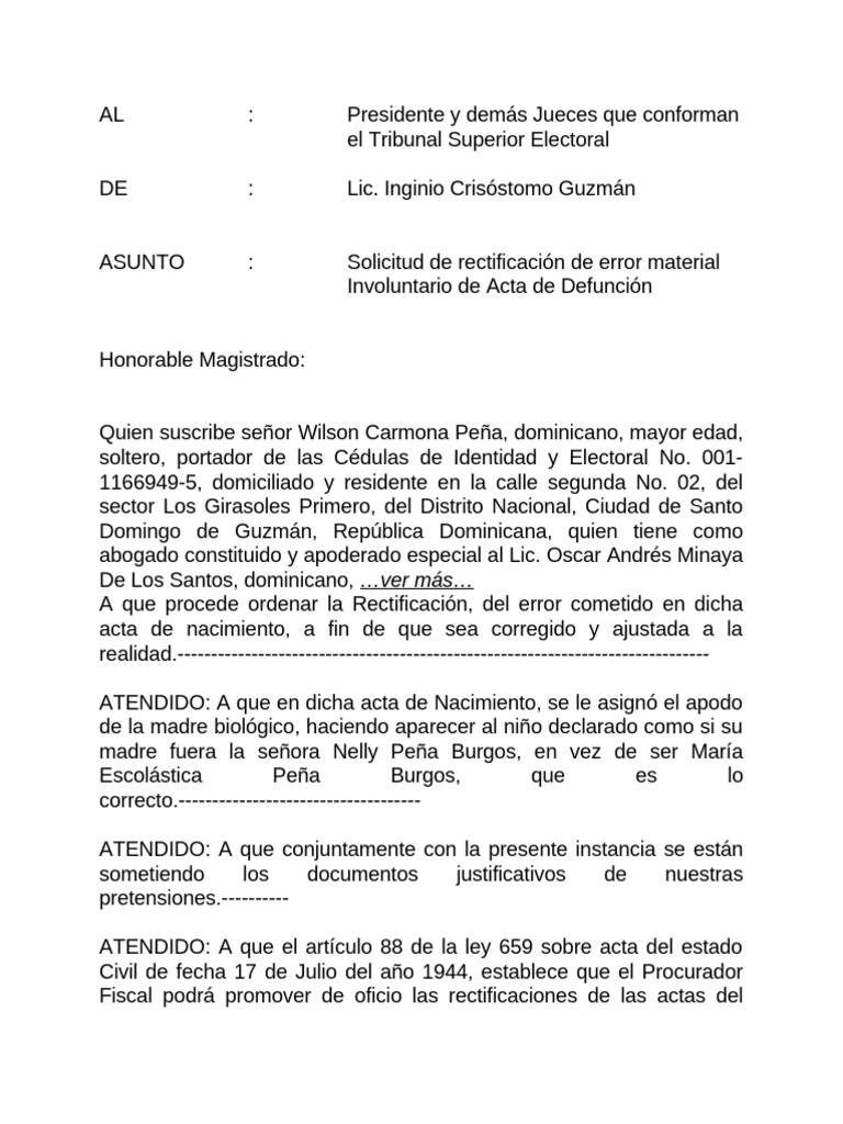 Modelo Instancia Tribunal Electoral | PDF