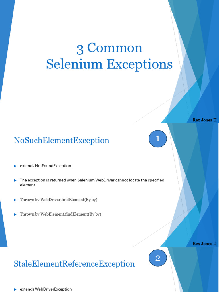 3 Common Selenium Exceptions | PDF