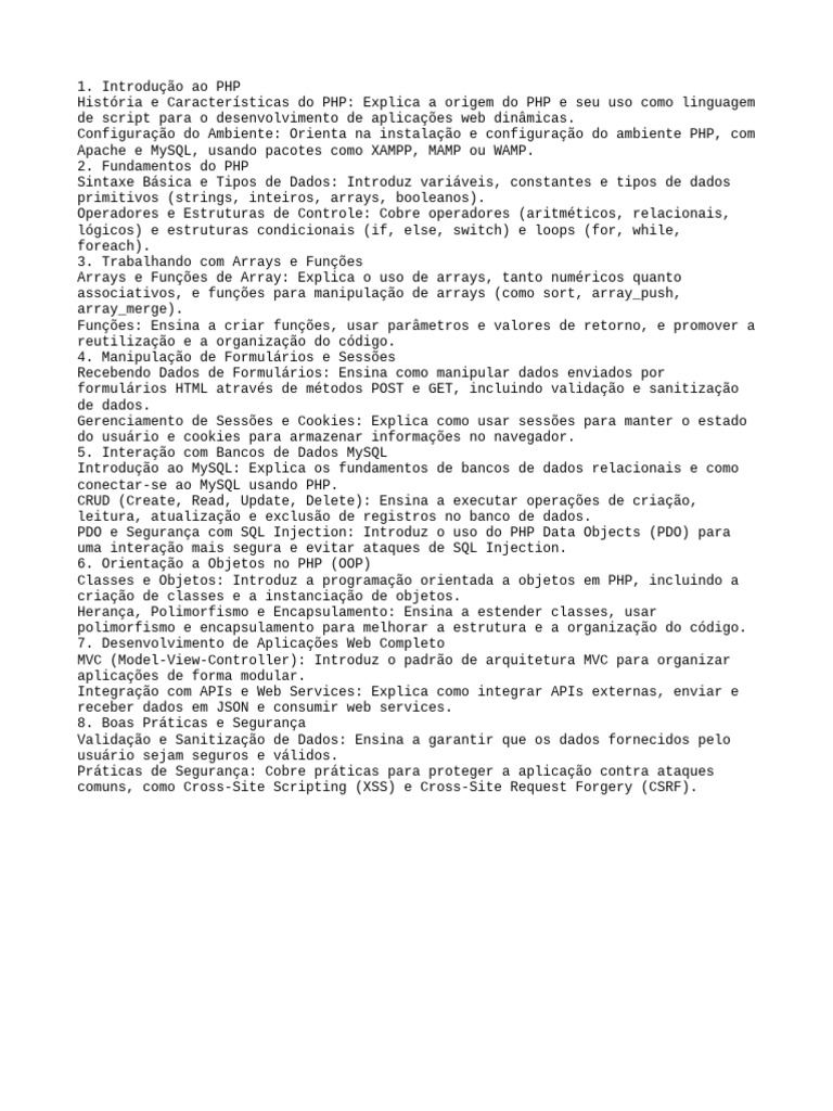 Introdução Ao PHP | PDF | Php | Model-View – Controller (MVC)