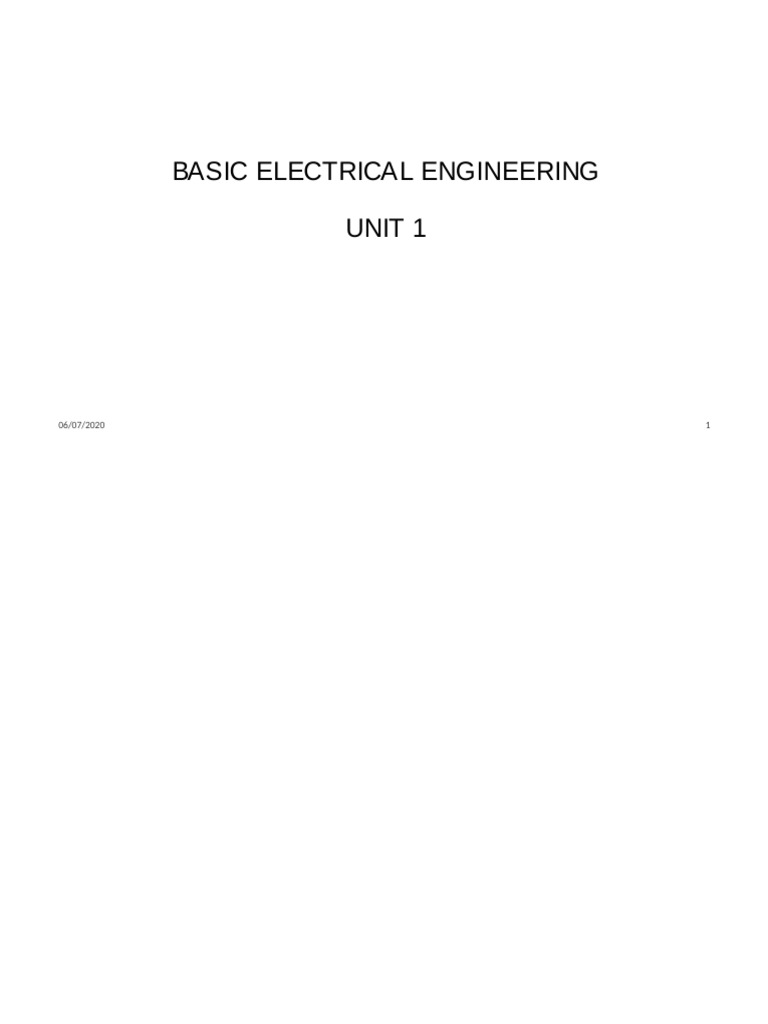 Bee Unit1.Pptx | PDF | Series And Parallel Circuits | Voltage