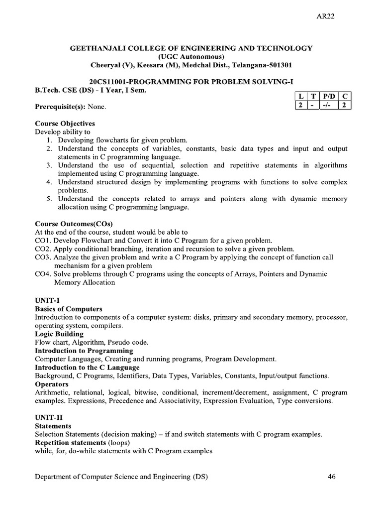 PPS I Syllabus | PDF