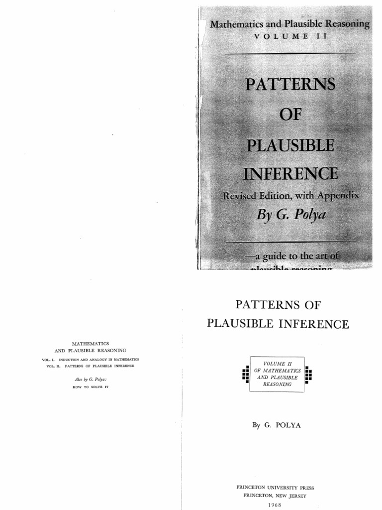 Polya G. Mathematics and Plausible Reasoning2 | PDF