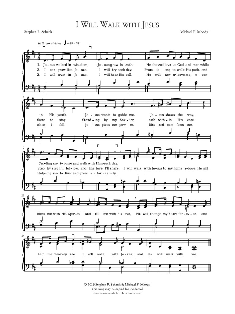 I Will Walk With Jesus | PDF