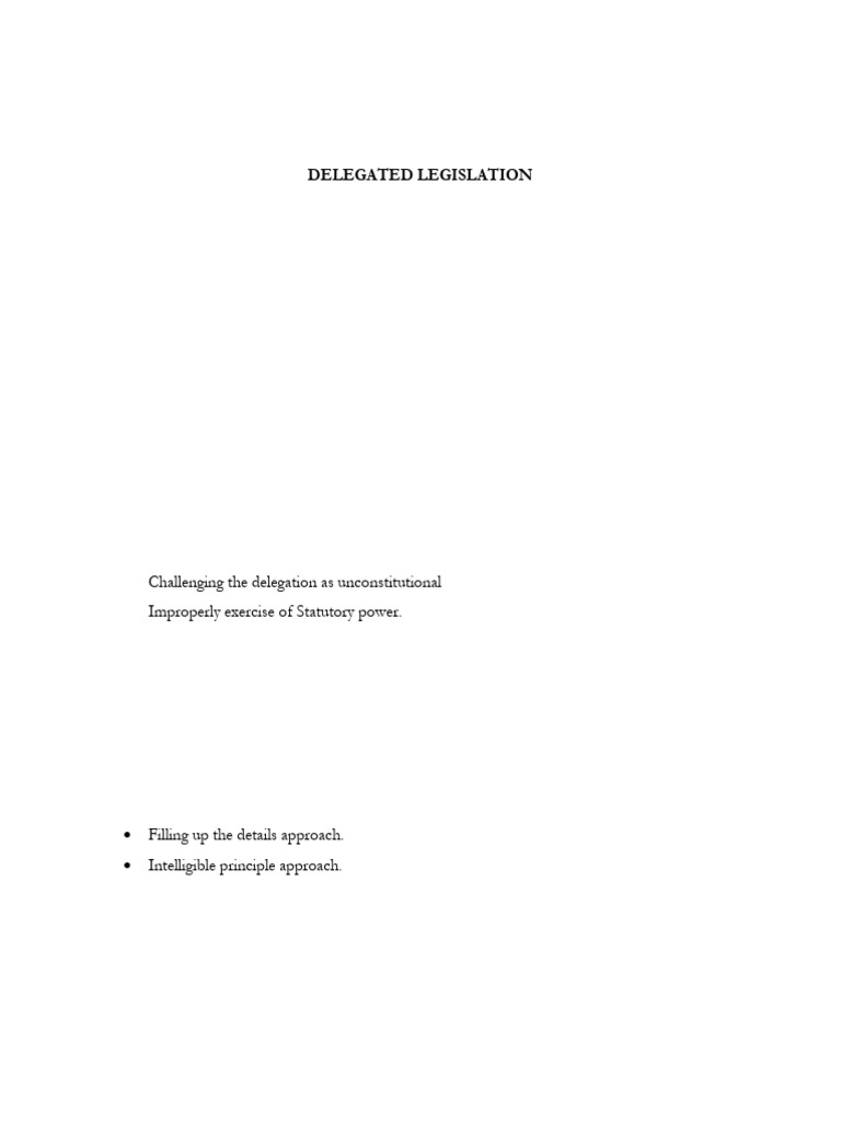 Judicial Control Over Delegated Legislation | PDF | Judiciaries ...