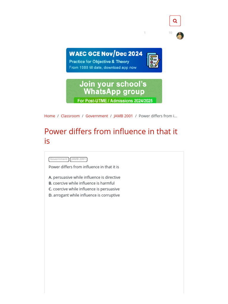 Power vs Influence in Government | PDF | Self-Improvement