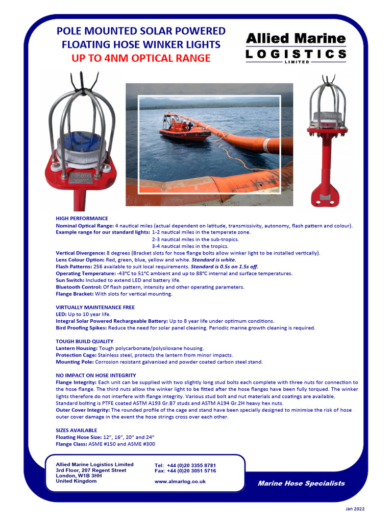 AMLL Up To 4NM Short Pole Mounted Winker Light 01-22 | PDF | Screw