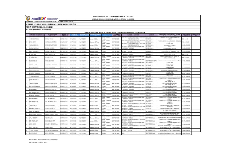 CRONOGRAMA IDII OCTUBRE 2024 Caminando Feliz | PDF