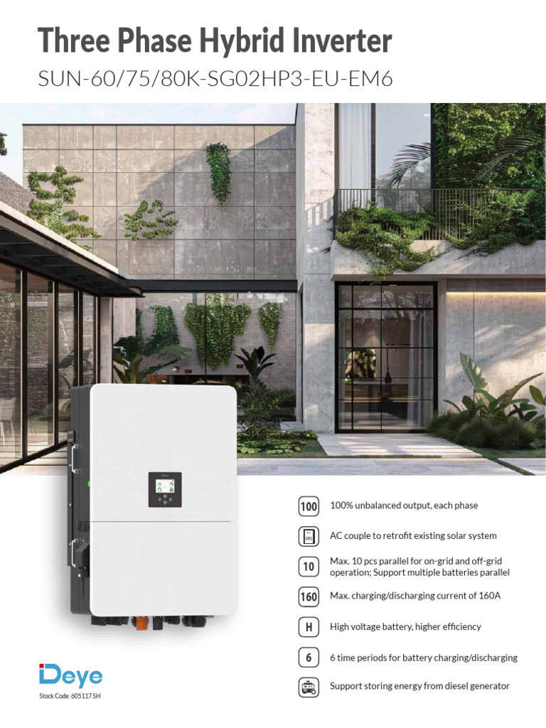 Datasheet - Sun 60 80k sg01hp3 Eu bm4 - 241021 - en | PDF | Power Inverter | Power Engineering