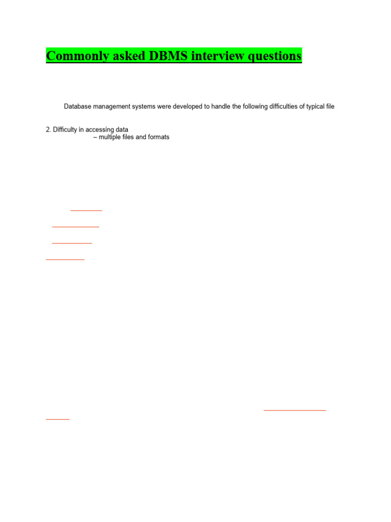 Dbms Interview Questions Pdf Relational Database Relational Model