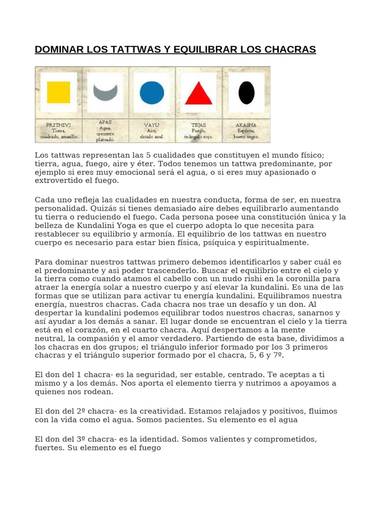 Dominar Los Tattwas y Equilibrar Los | PDF