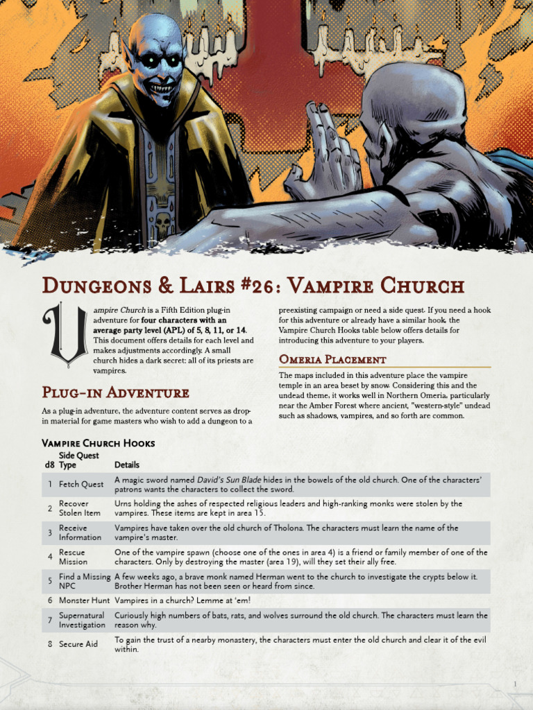 DMDave - Dungeons & Lairs 26 - Vampire Church | PDF