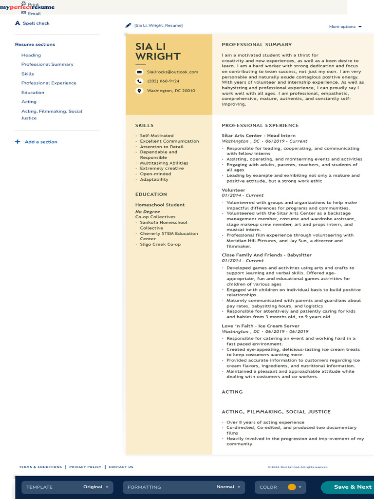 Finalize Resume - My Perfect Resume | PDF