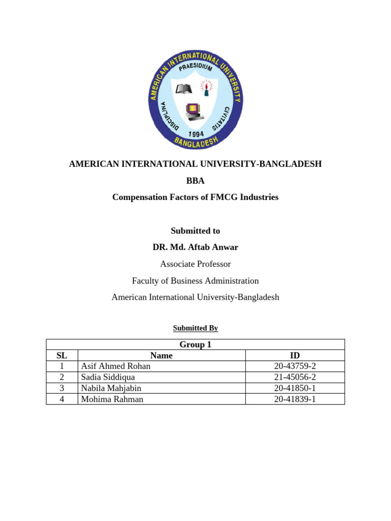 Compensation Final Term Paper Group 1 | PDF | Cost Of Living | Employee ...