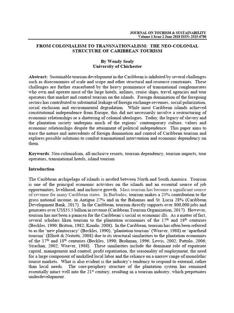 From Colonialism To Transnationalism - The Neo-Colonial Structure of ...