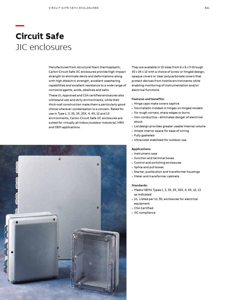 Circuit Safe Jic Enclosures | PDF | Materials | Building Engineering
