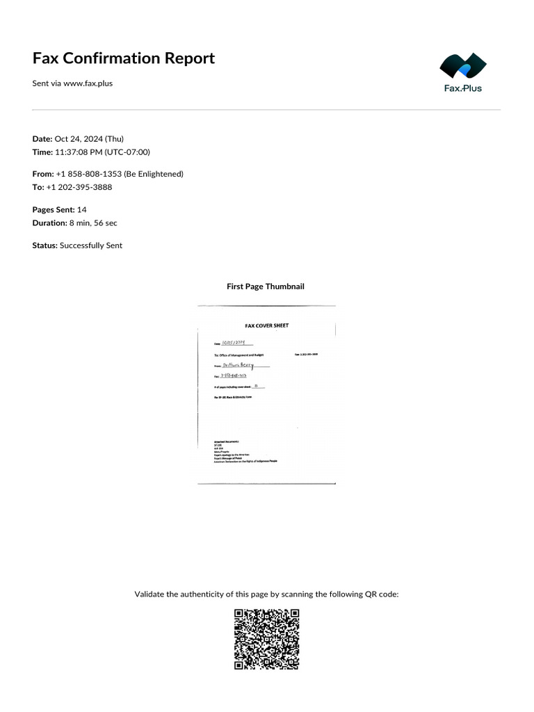 Fax Confirmation Report Oct 2024 | PDF