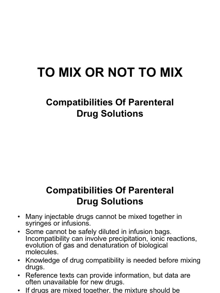 IV Drug Incompatibility Guide | PDF