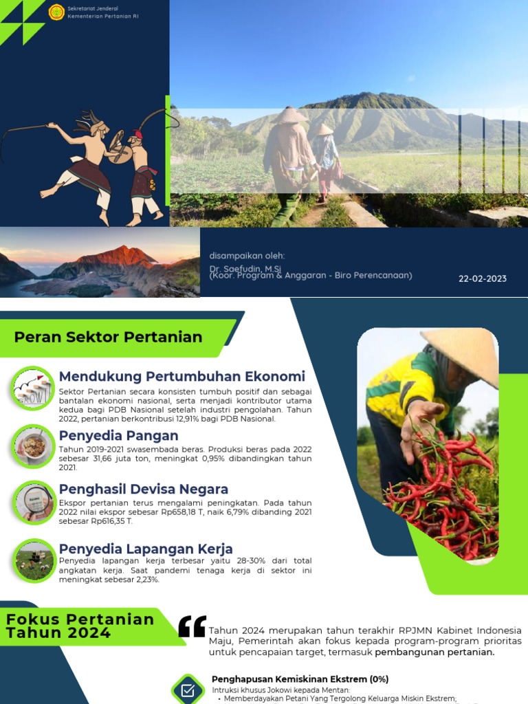 Kebijakan Pertanian 2024 Kementan RI | PDF