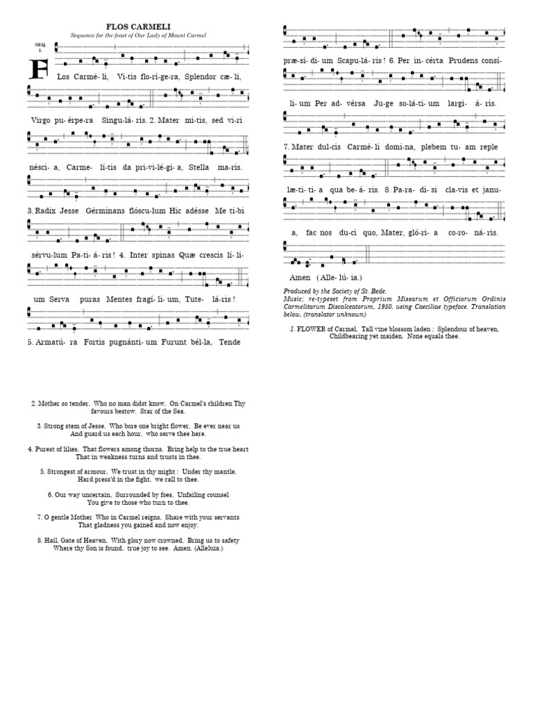 Flos Carmeli 8 Verses | PDF