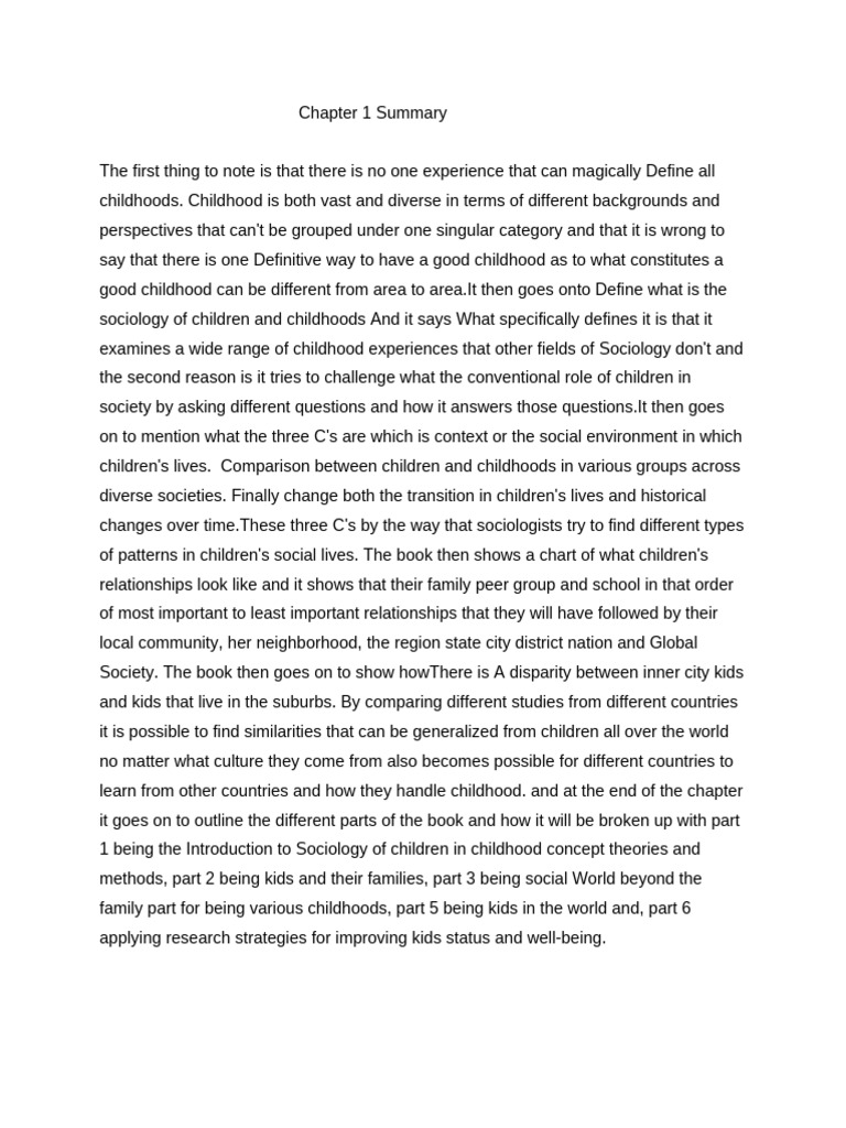 Chapter 1 Summary | PDF