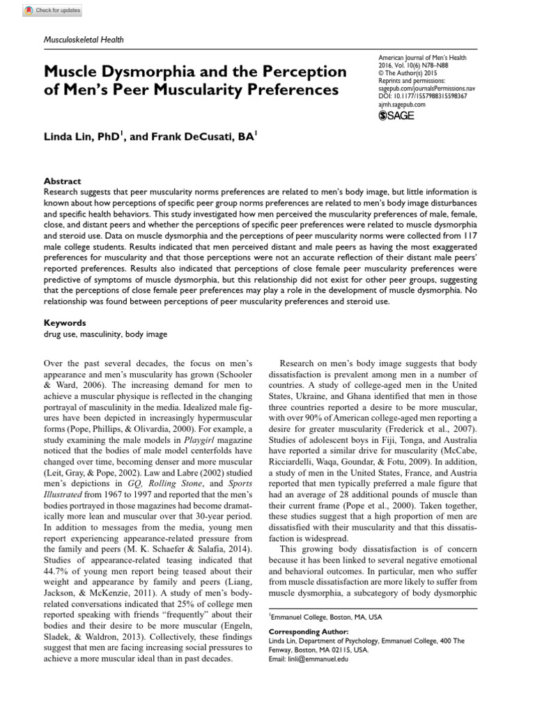 Lin Decusati 2015 Muscle Dysmorphia and The Perception of Men S Peer ...