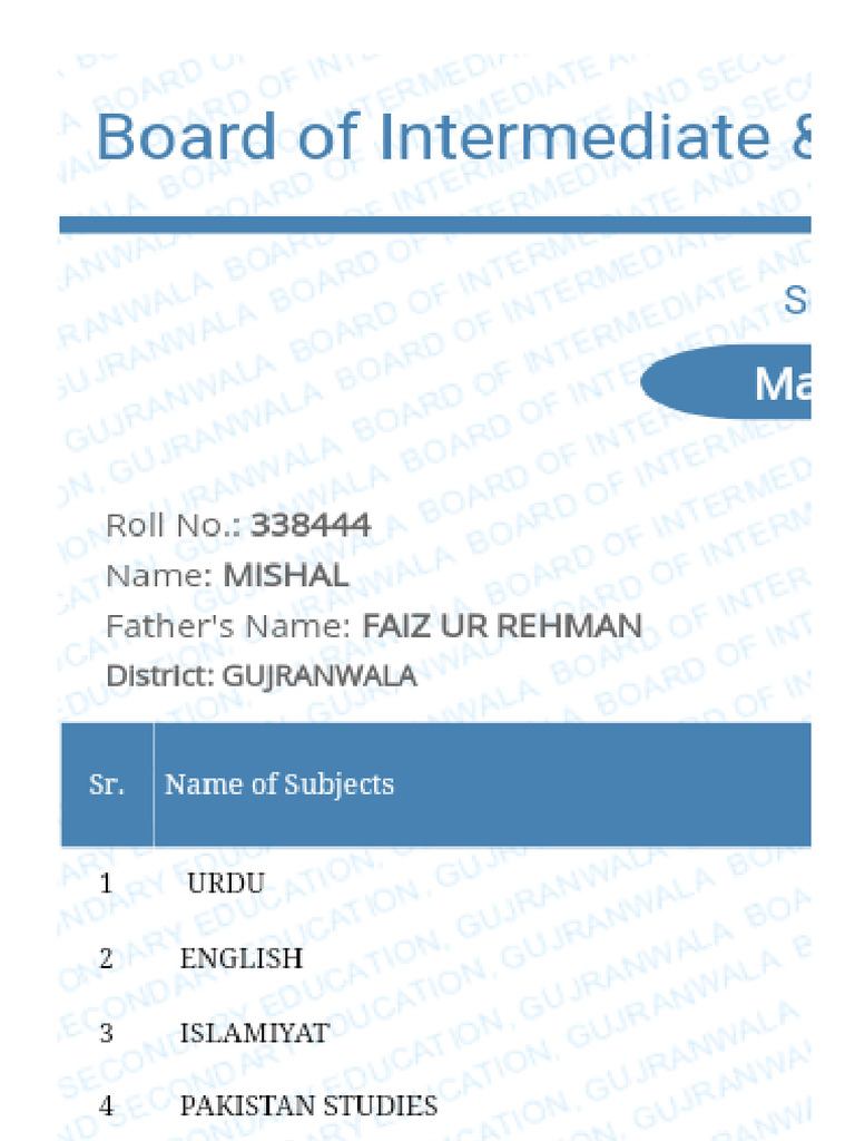 Resultcard | PDF