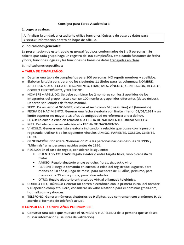 TA3 AN21 Consigna | PDF | Evaluación | Informática