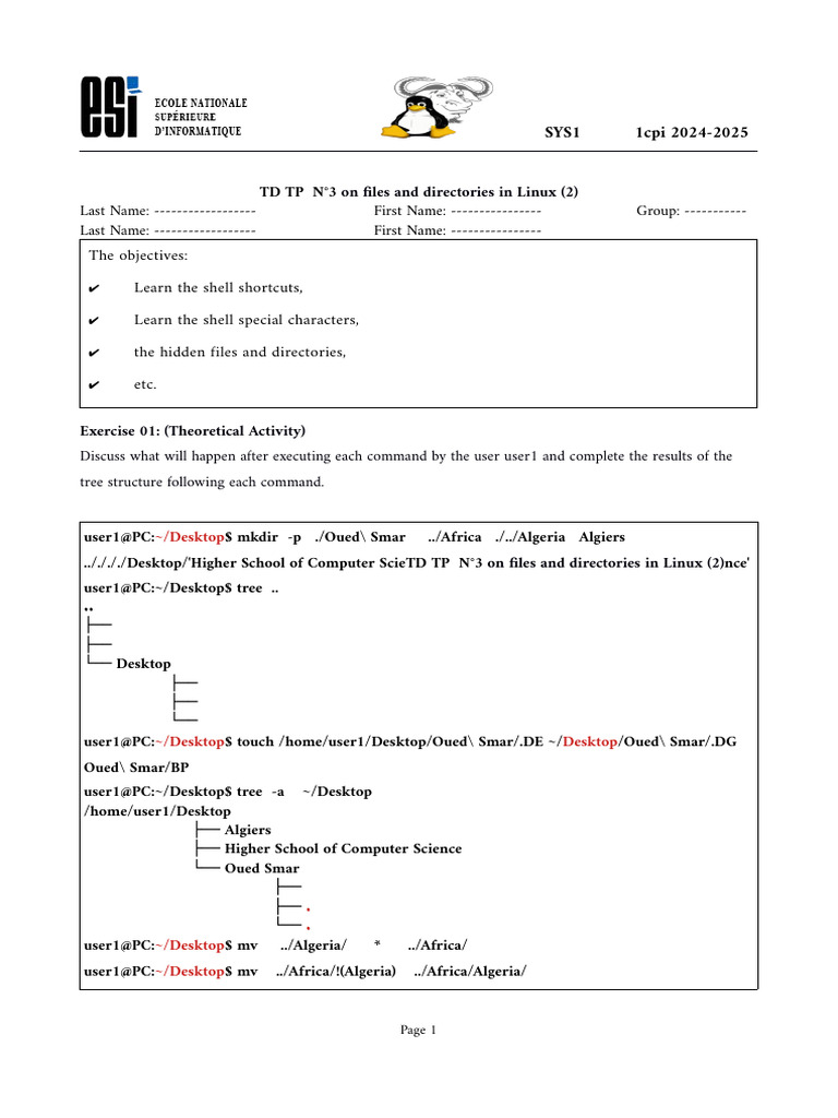 TD TP 03 on Files and Directories | PDF | Directory (Computing) | Computing Platforms