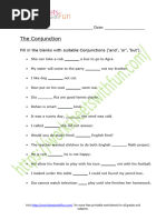 Grade 3 Conjunctions Worksheet | PDF | Linguistics | Language Mechanics