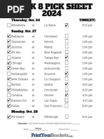 Free Printable 2024 NFL Pick em Weekly Pick Sheets - Gridiron Games ...