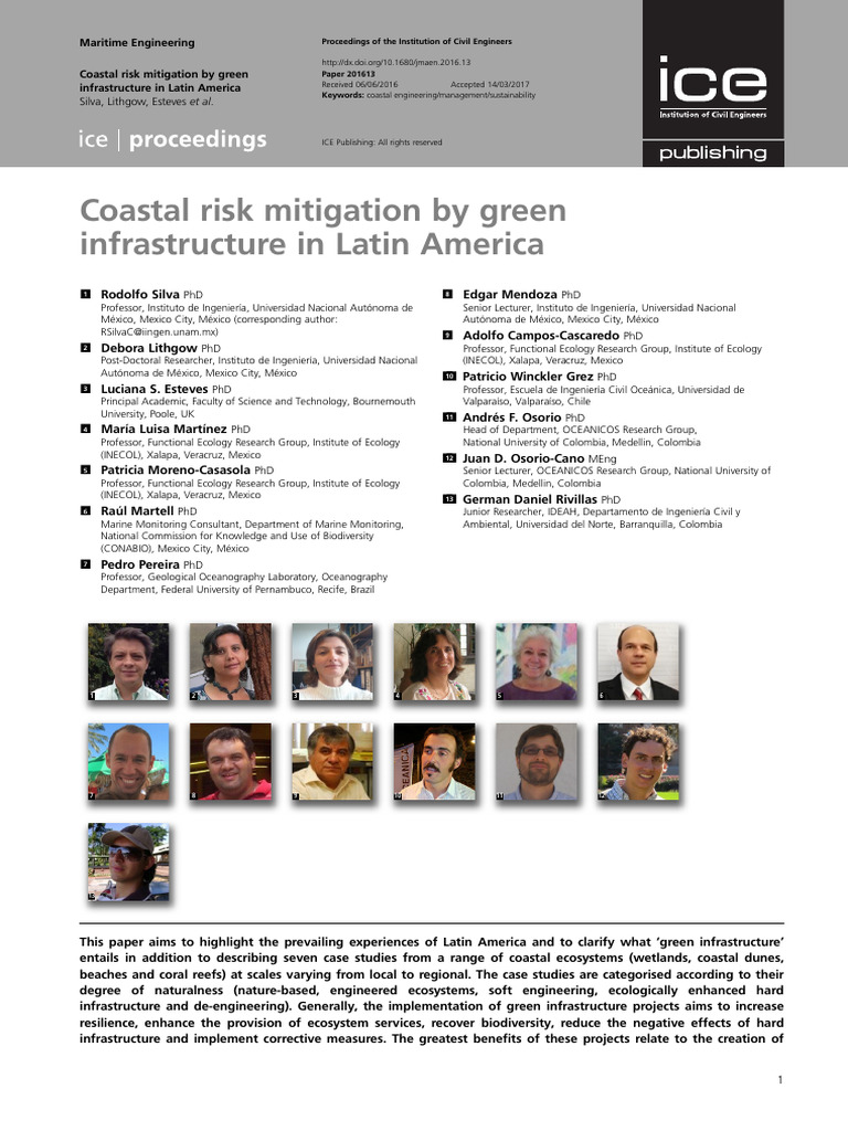 Coastal Risk Mitigation by Green Infrastructure in Latin America | PDF ...