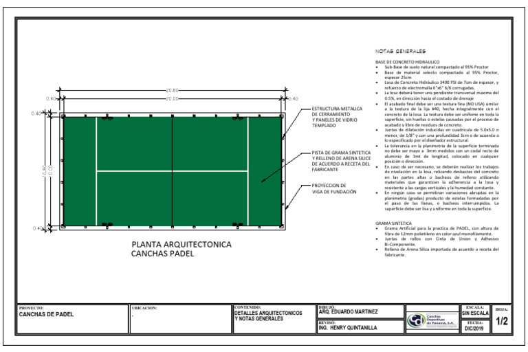 BASE DE CONCRETO PADEL-Layout1 | PDF | Hormigón | Materiales de ...