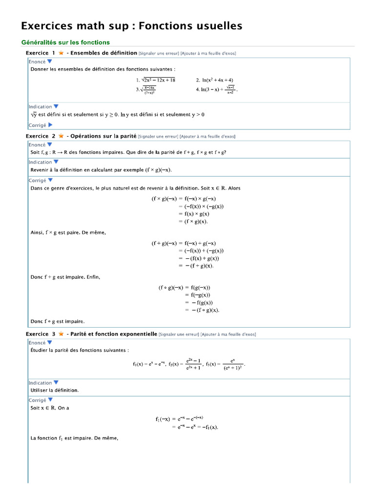 05 - Fonctions Usuelles BIBMATH | PDF