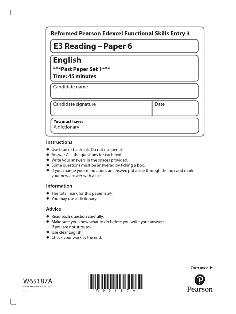 E3 Reading QP Paper 6 | PDF | Mnemonic