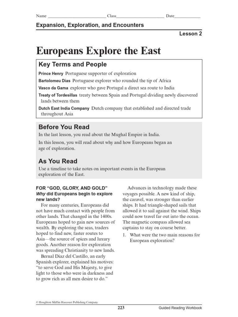 Europeans Explore The East Lesson | PDF | Age Of Discovery | Water ...
