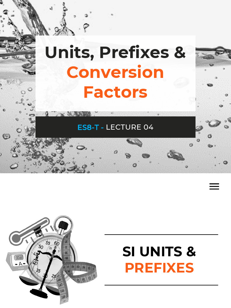 Units, Prefixes & Conversion Factors | PDF