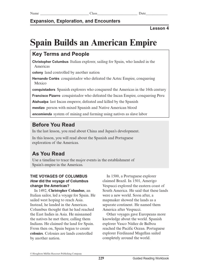 Spain Builds An American Empire Lesson | PDF | Conquistador | Spanish ...