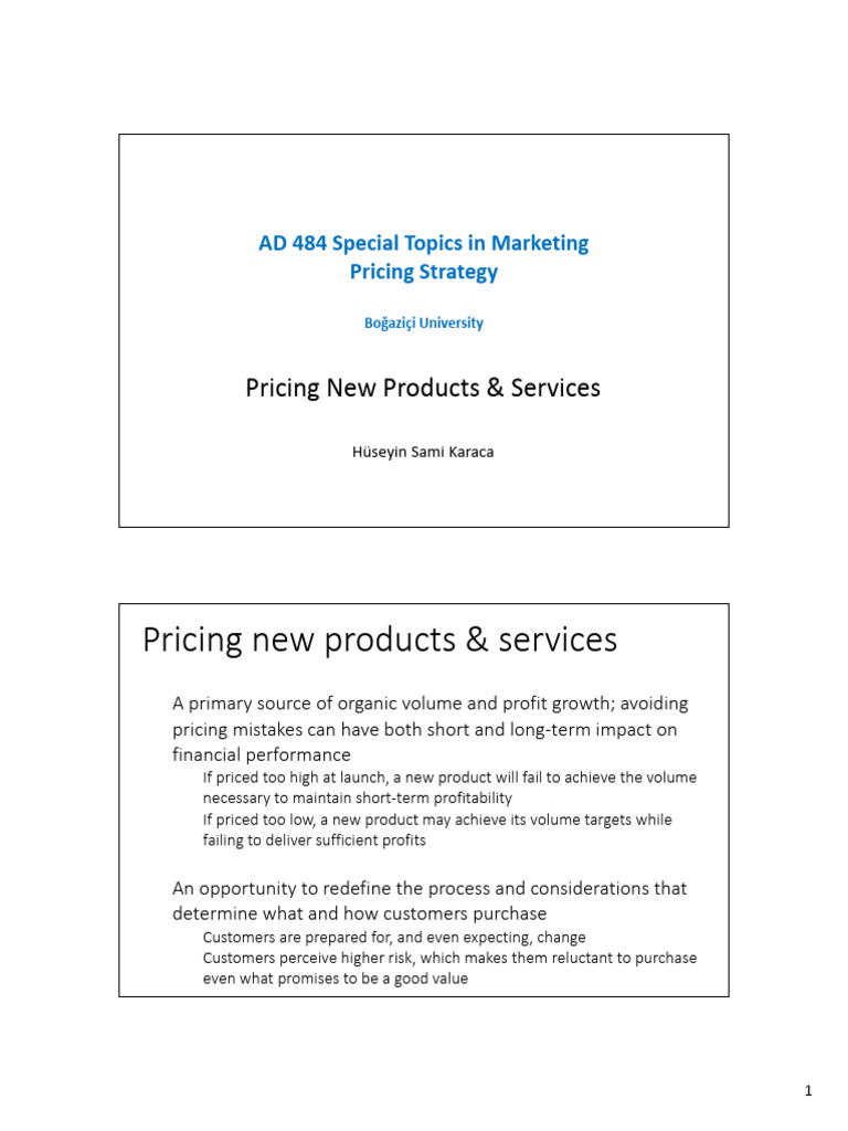 Pricing Strategies for New Products | PDF | Pricing | Sales