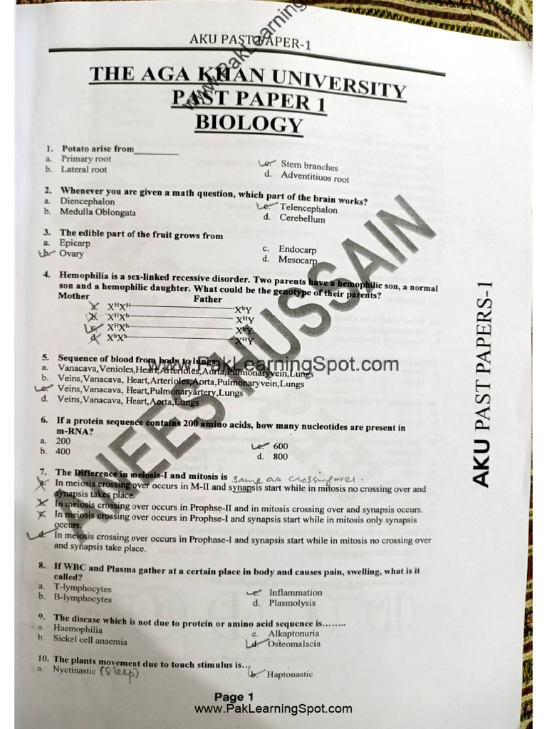 Aku Past Papers Paklearningspot 2 1 Pdf
