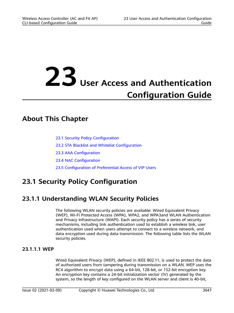 User Access And Authentication Configuration Guide Pdf Wireless Lan Cyberwarfare
