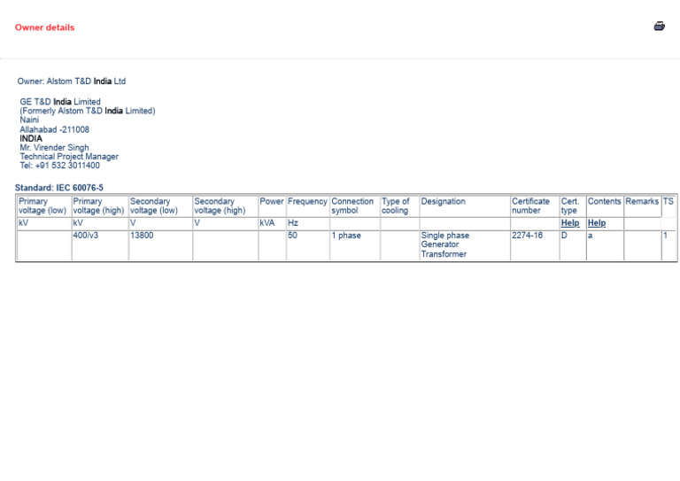 DNV-GL Type Test Certificate Overview | PDF