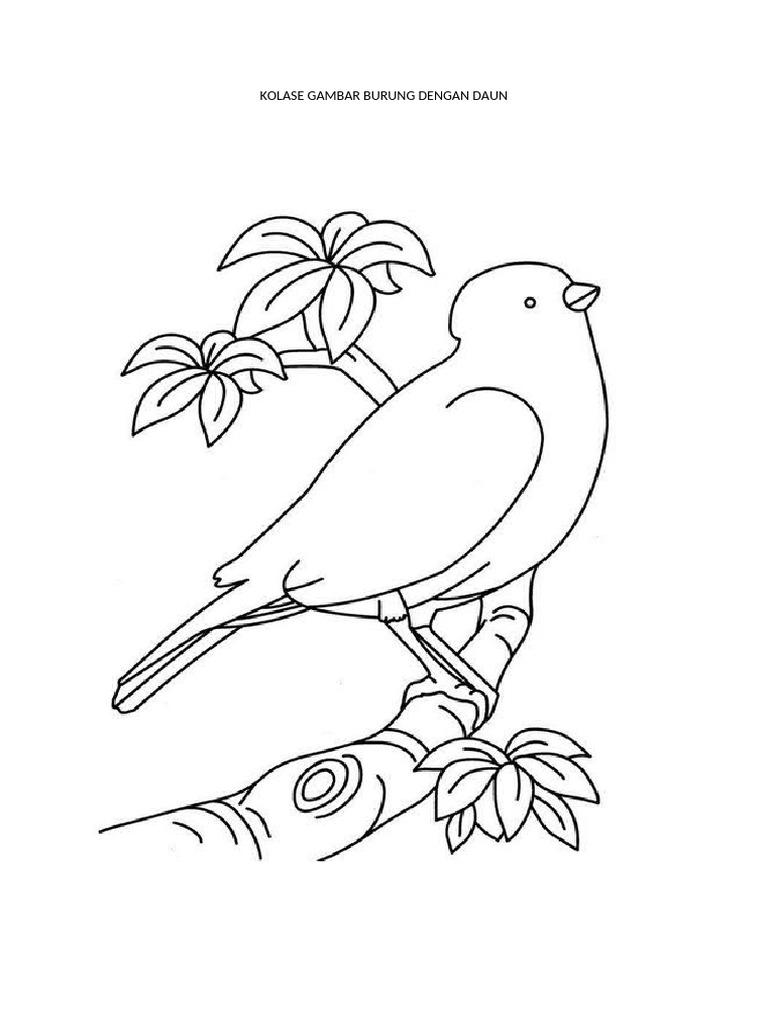 Kolase Gambar Burung Dengan Daun | PDF