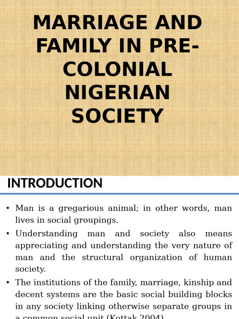 Marriage and Family in Pre-Colonial | PDF | Family | Marriage