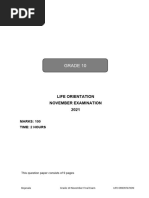 Grade 10 Life Orientation Task 1 Memo | PDF | Self Esteem | Gender