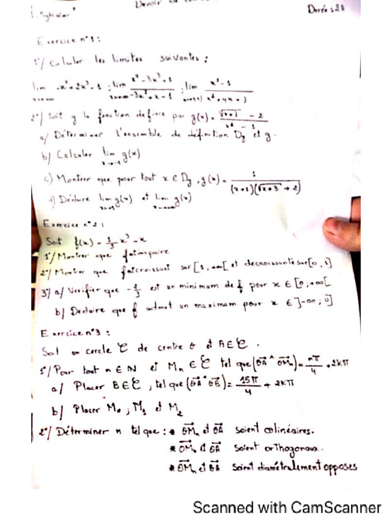 Devoir de controle 1 math 3eme tech | PDF