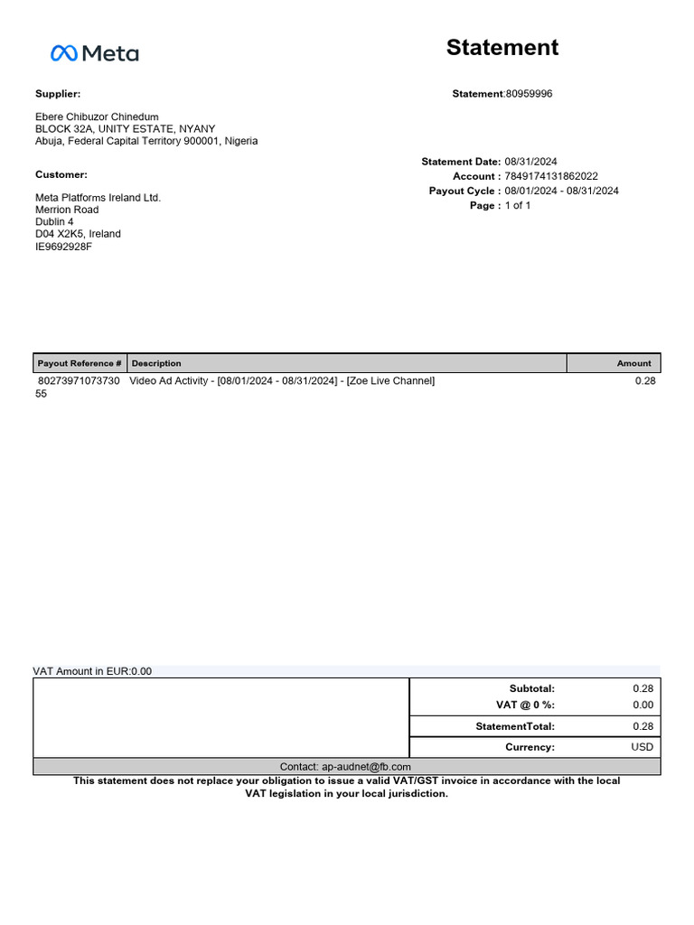 Statement_80959996 | PDF | Foreign Exchange Market | Trade