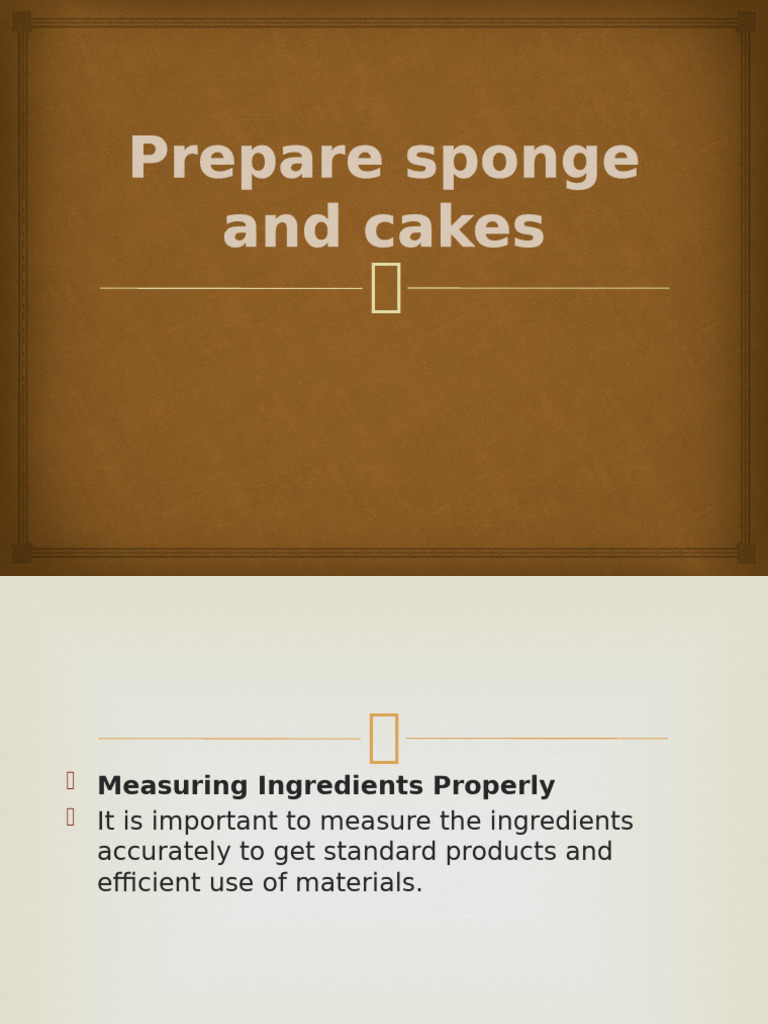 Prepare Sponge and Cakes | PDF | Cakes | Flour