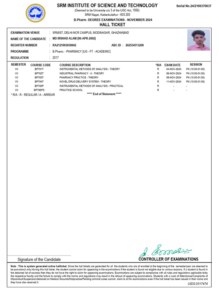 StudentHallticketinner.jsp (4) | PDF | Books