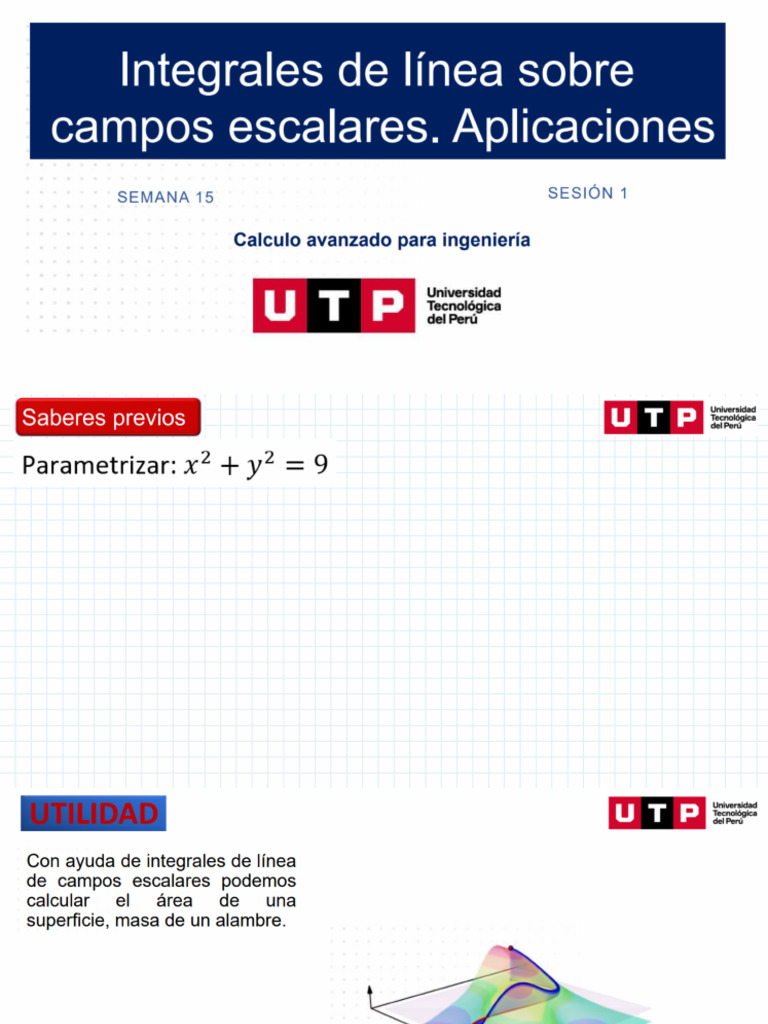 S015_s1- Material (Integrales de linea campos escalares) | PDF